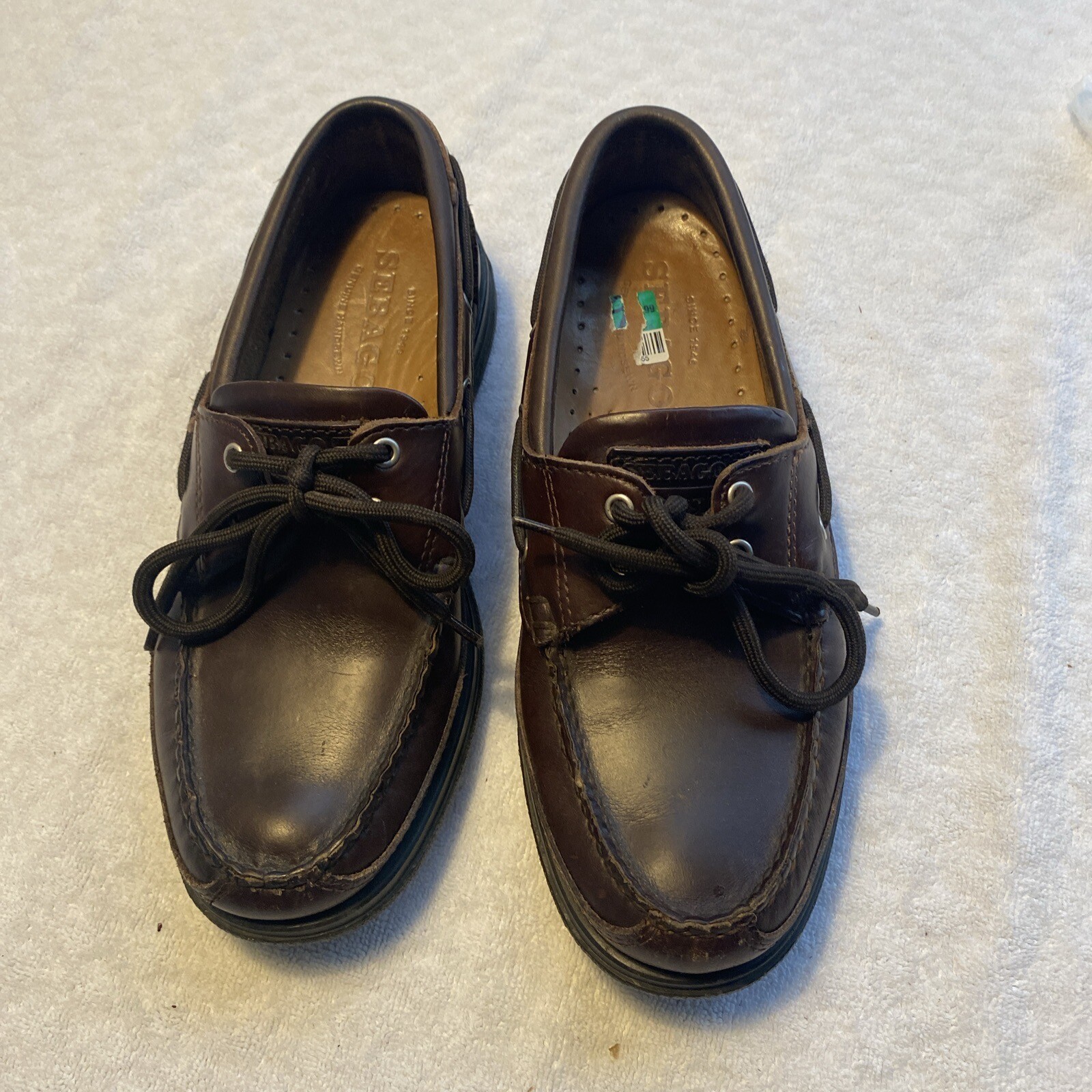 Vintage Men's Sebago Docksides Brown Leather Boat Sho… - Gem