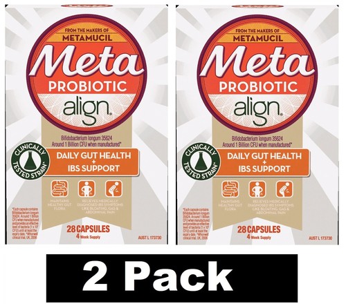 56 x Metamucil Meta Align Daily IBS Probiotics Capsules (2 x 28 Pack ...