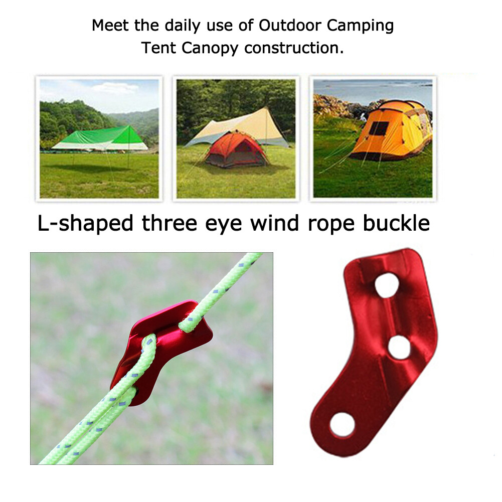 10pcs Outdoor Rope Tensioner L Type Rope Tightening Hook Hiking Awning ...