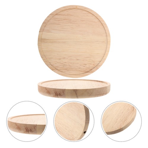 2 Pcs Wooden Round Wall Rack Floating Storage Decor Holder Book Shelves ...