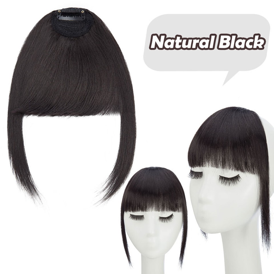 Straight Front Bangs Fringe Piece Clip In Hair Extensions Remy style ...