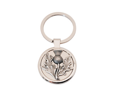 Handmade Silver Scottish Thistle Key Chain | eBay