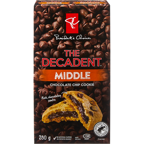 6 x President's Choice The Decadent Middle Chocolate Chip Cookies 280g ...
