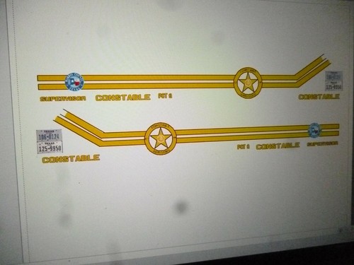 Harris County Texas PCT 9 Constable Patrol SUV Decals 1:24 | eBay