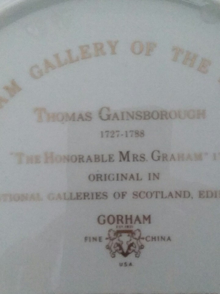 Gorham Gallery of the Masters "The Honorable Mrs Graham" 1777 Plate | eBay