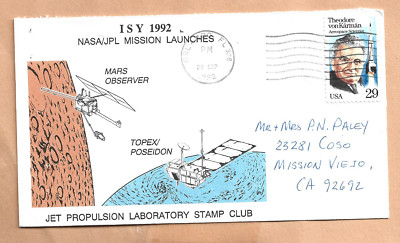 NASA / JPL MISSION LAUNCHES MARS OBSERVER SEP 29,199 ORLANDO SPACE COVER NASA | eBay