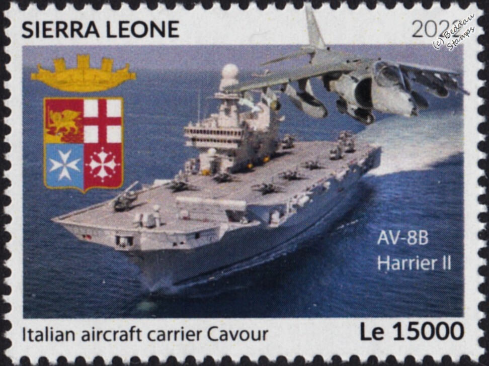 Italian Navy CAVOUR Aircraft Carrier & AV-8B HARRIER II Stamp 2022 ...