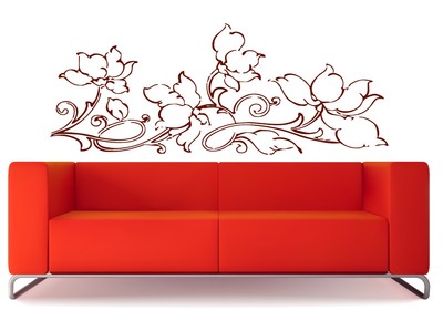 Wall Sticker Delicious Subtle Floral Pattern for Decoration Vinyl Decal ...