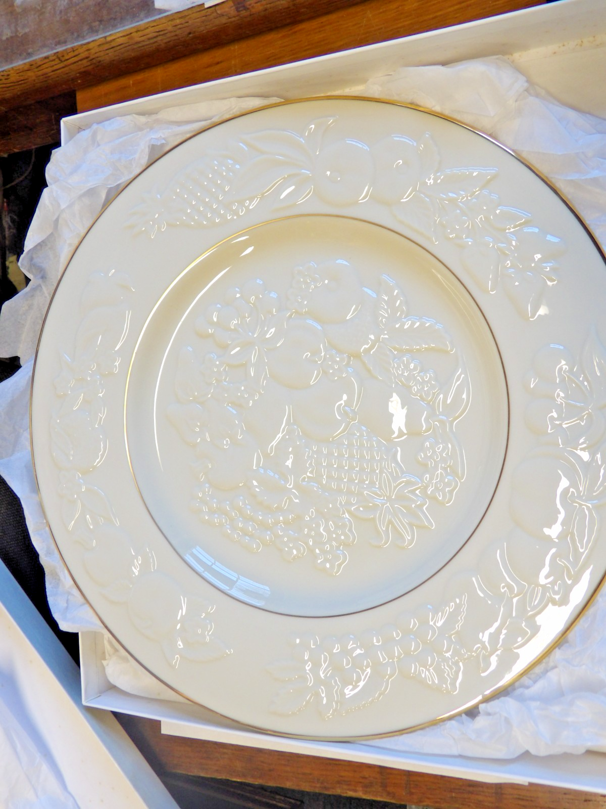Lenox Vintage “Fruits of Life” Large 13" Round Serving Platter 24K Gold ...