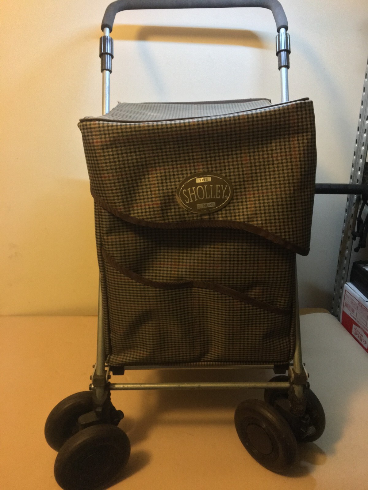 Sholley shopping Trolley 4 wheeled truck shop cart tweed brown mobility ...