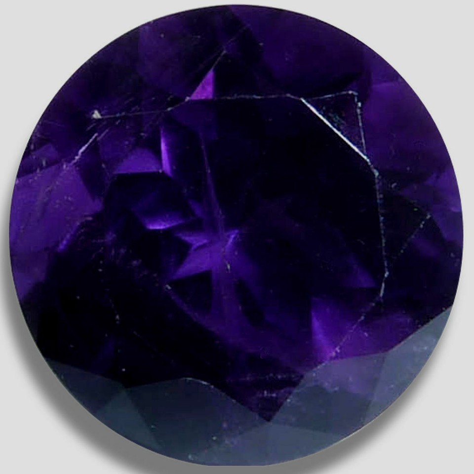 Natural Amethyst Deep Purple Round (16 options) Faceted Loose Gems ...
