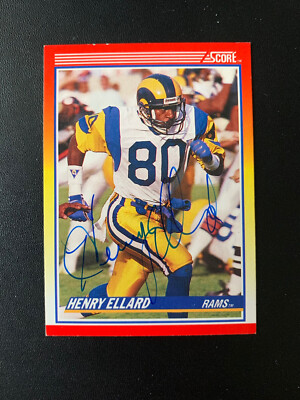 Henry Ellard Signed 1990 Score #225 Card Los Angeles Rams Autograph COA ...