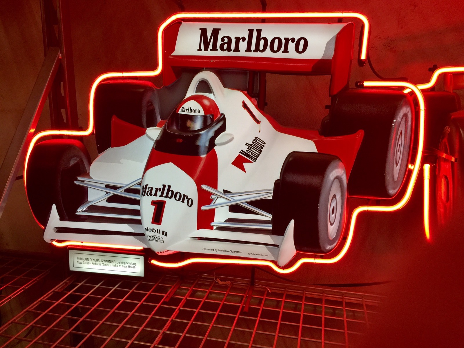 NEON SIGNS: MILLER HIGH LIFE + COORS LIGHT+ MARLBORO MOBIL INDY F1 RACE ...