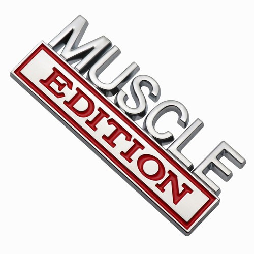 2pc MUSCLE EDITION Emblems 3D Badge Nameplate Car Truck SUV (red chrome ...
