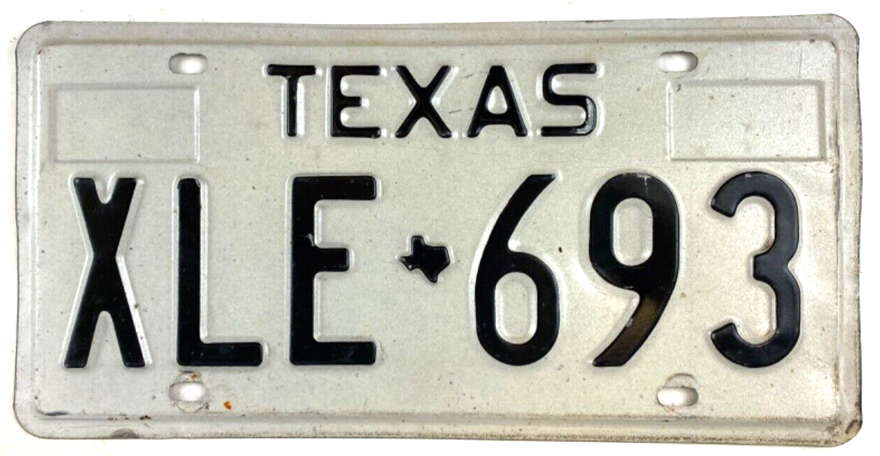 Vintage Texas 1975 Natural Auto License Plate XLE 693 Man Cave Garage ...