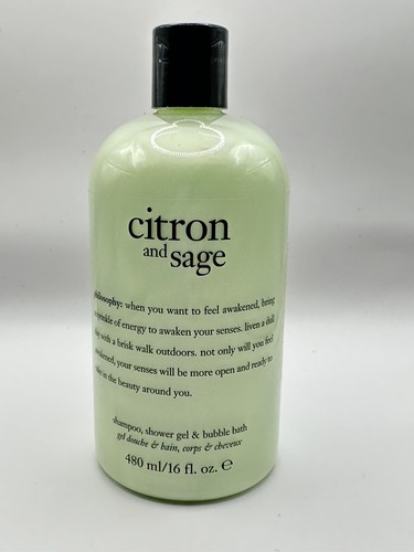 Philosophy CITRON and SAGE 3 in 1 Shampoo Shower Gel Bubble Bath 16 oz ...
