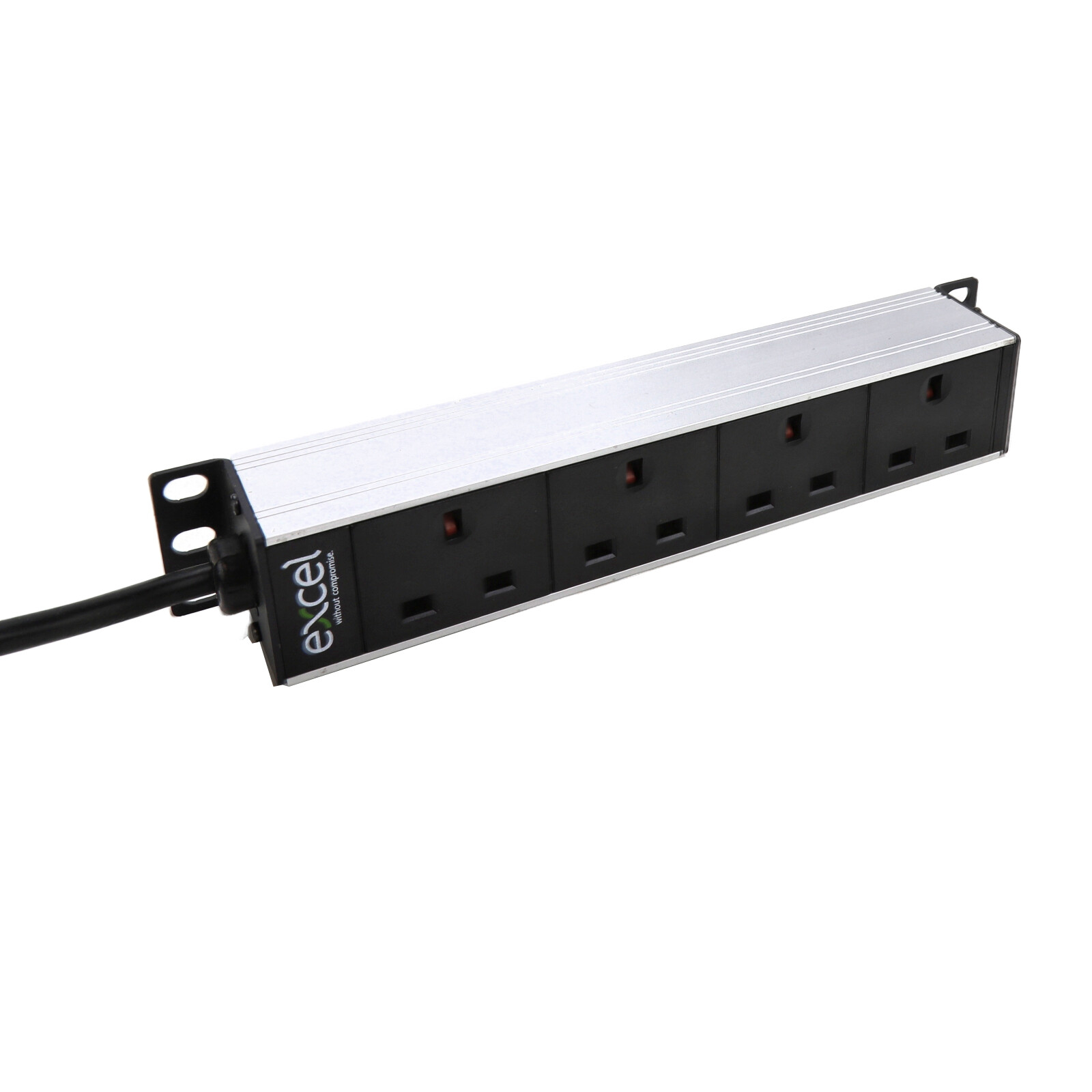Excel 10 inch/Under Desk/19 inch Vertical Mount 4 Gang UK Sockets PDU ...