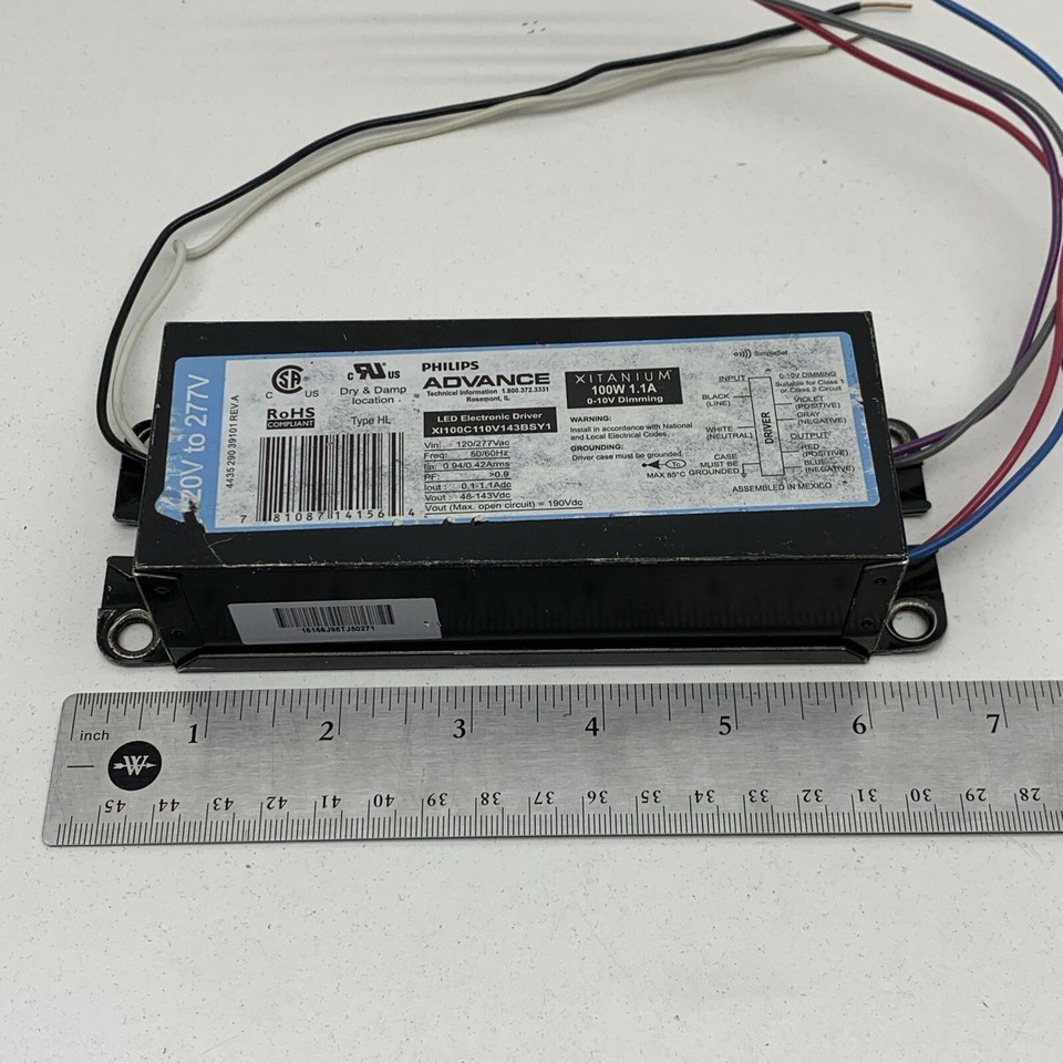 Advance XI100C110V143BSY1 Xitanium Dimmable LED Electronic Driver 100W ...