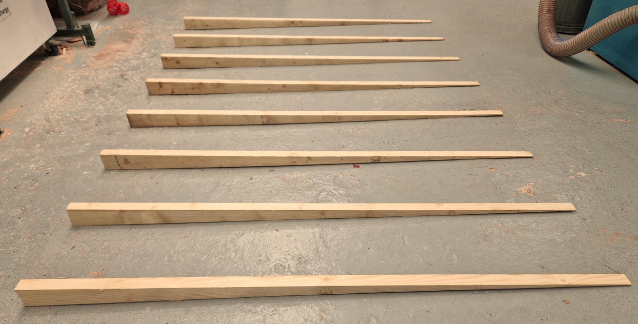Firring Strips for flat roofs Tapered Timber 3.6m 42mm to 2mm x 44mm ...