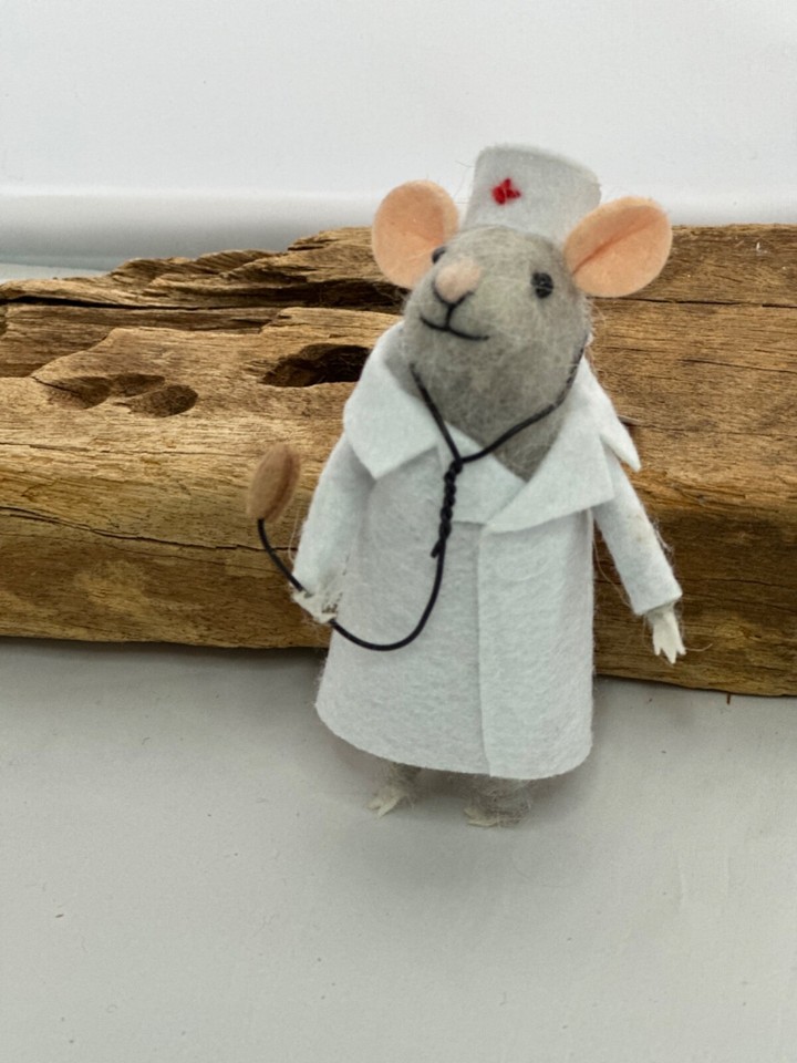Nurse Doctor Mouse mice Hanging Felt Christmas Tree Decoration Ornament ...