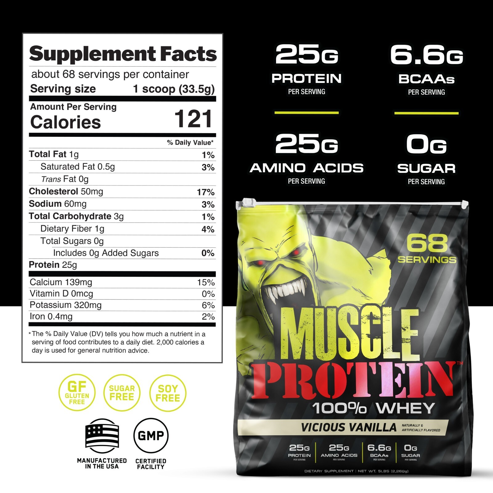 Muscle Whey Protein Powder 15LB 204 Servings – Build Lean Muscle ...