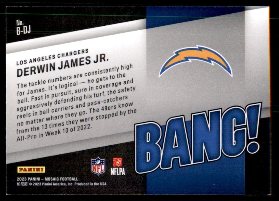 Derwin Jones Jr. 2023 MosaicBANG! Los Angeles Chargers #B-DJ | eBay