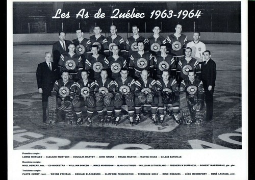 1963-64 AHL Quebec Aces Hockey Team Photo les as de Quebec PHOTO D ...