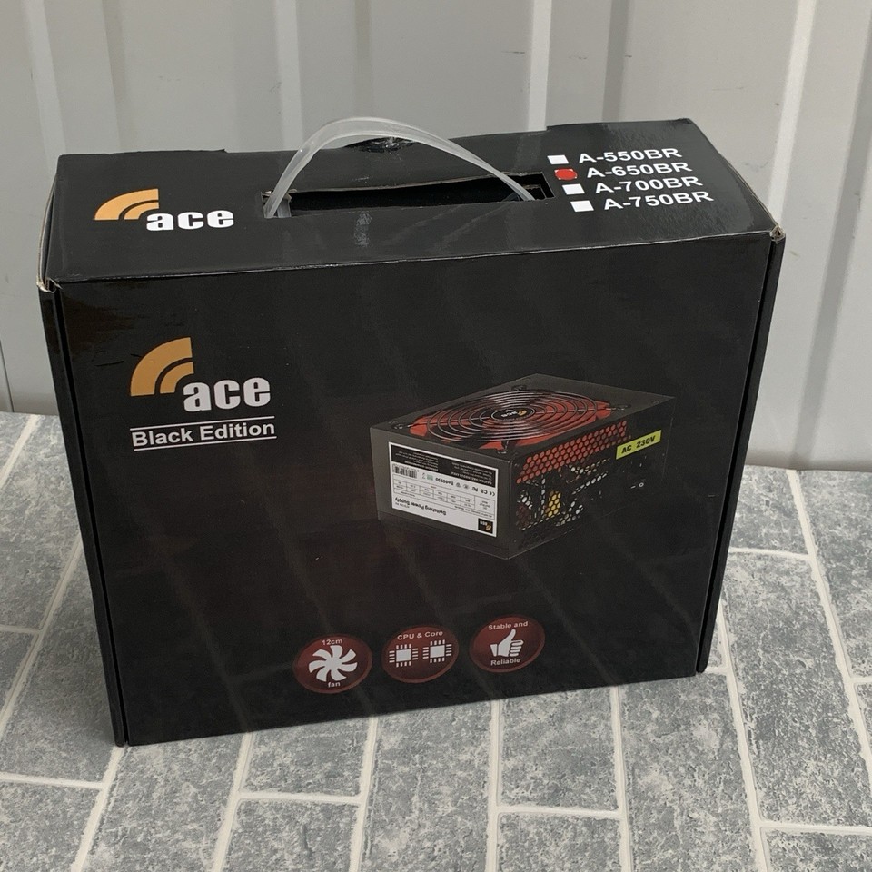 ACE Black 650W PSU Power Supply Computer Desktop PC ATX 120mm Fan PCI-E ...