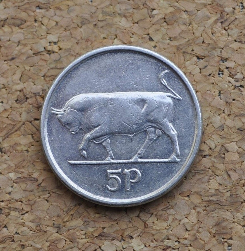 1960s through 1990's Irish 5 Pence Coin - Great Condition - Five Pence ...