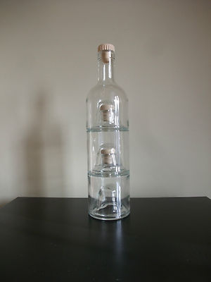 1 x Triple 250ml Stacking Glass Bottle - Oil Vinegar Gin Vodka Cordial ...