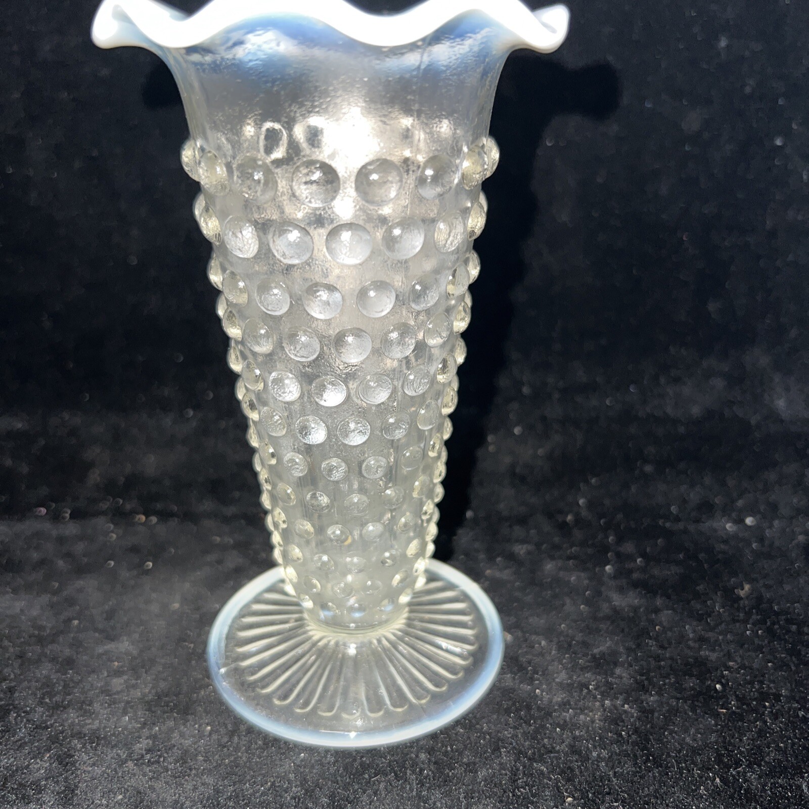 Fenton Moonstone Hobnail Vase - Fluted Edge B | eBay