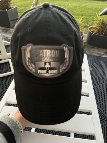 Patron Plus Front Sight Gray Plastic Patch on Front Cap Hat Black 100% ...