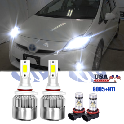 For Toyota Prius 2010-2015 4x Front LED Headlights Bulbs High Low Beam ...
