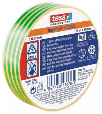 PVC tape Tesa 19mmx0.15mmx20m, Yellow/Green | eBay