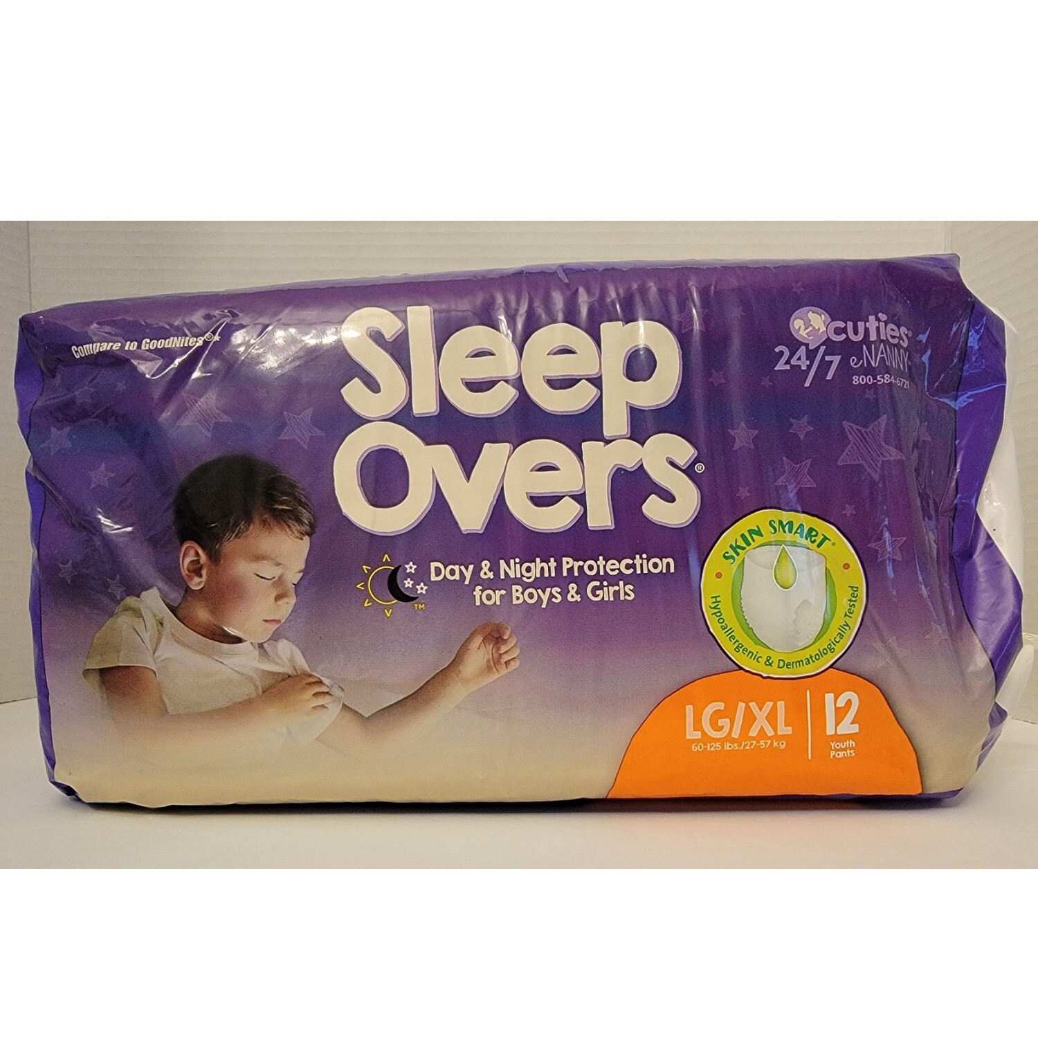 4 Pkg SLEEP OVERS Day & Night Protection for Boys and Girls LG/XL 4 Pkg ...