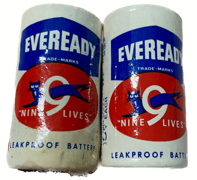 EVEREADY Black Cat Leakproof "C" Batteries, No. 935, Made in U.S.A ...