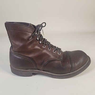 Red Wing Iron Ranger 8111 Men 8 E2 Amber Harness Brown Boots Cork Soles ...