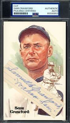 Wahoo Sam Crawford PSA DNA Coa Signed Perez Steele Cut Postcard ...