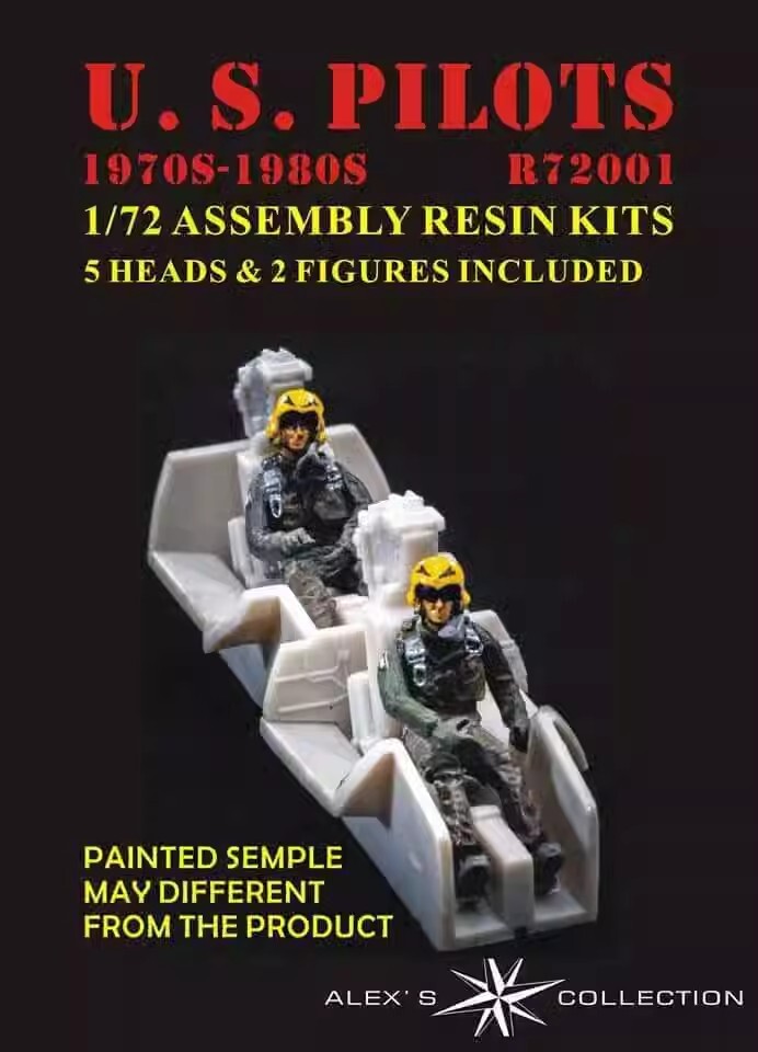 resin model 1/72 Alex Studio 1970s -1980s US military pilots (2 people ...