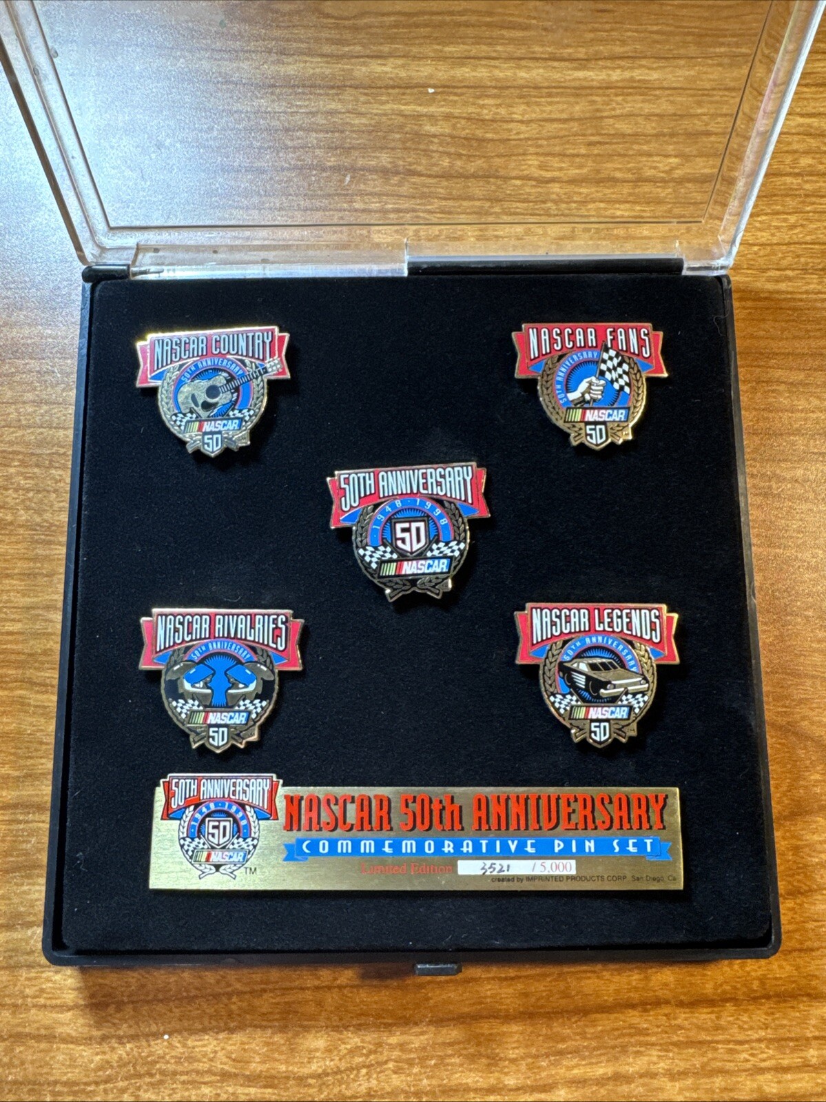 NASCAR 50TH ANNIVERSARY COMMEMORATIVE PIN SET LIMITED… - Gem