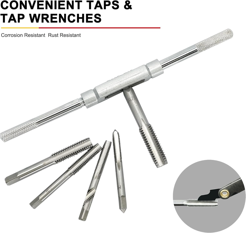 110Pcs Tap and Die Sets, Thread Coated Metric Tap and Die Set M2-M18 ...