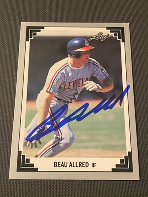 Beau Allred Signed 1991 Leaf Card Auto Cleveland Indians Autograph ...