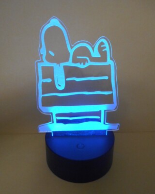 Snoopy Sleeps 6" Custom Peanuts Laser Engraved 3D Acrylic LED night ...