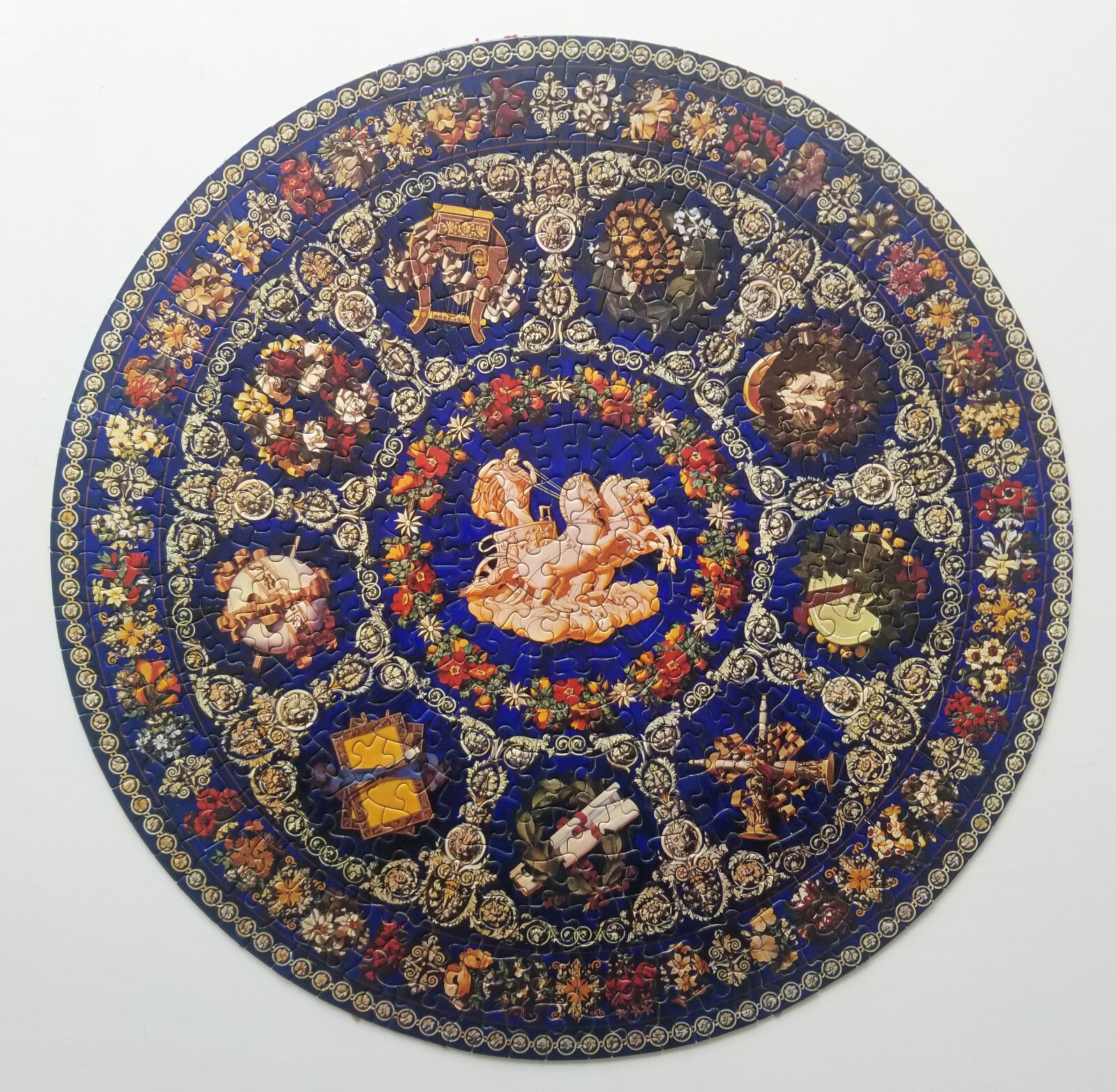 *Complete* Vintage Springbok TABLE OF THE MUSES Circular Jigsaw Puzzle ...