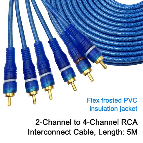 RCA Car Audio Cable Y Splitter Adapter Cord 2 Channel to 4 Channel ...