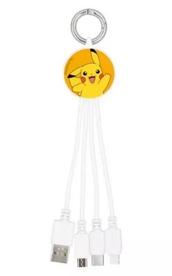 Pikachu 3in1 Multi Charging Cable Lightning Micro USB USBC Portable ...