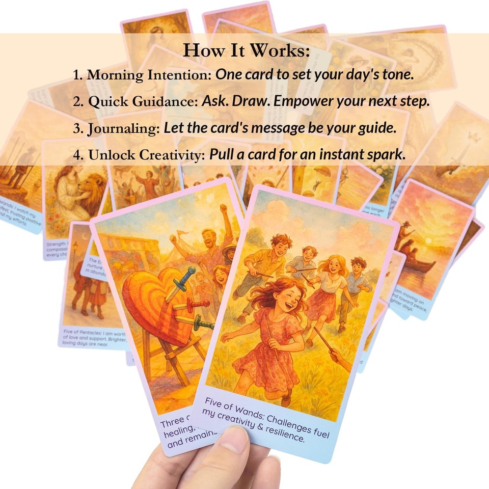 Positive Affirmation Tarot Cards, 78 Aesthetic Original Tarot Deck ...