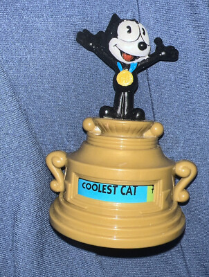 RARE "FELIX THE CAT" TROPHY FIGURINE, Toy 3.5 INCHES ROTATING DISPLAY ...