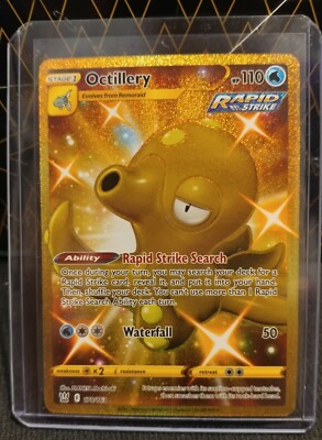 Pokemon Card Octillery Super Rare Gold 178/163 Rapid Strike TCG Battle ...