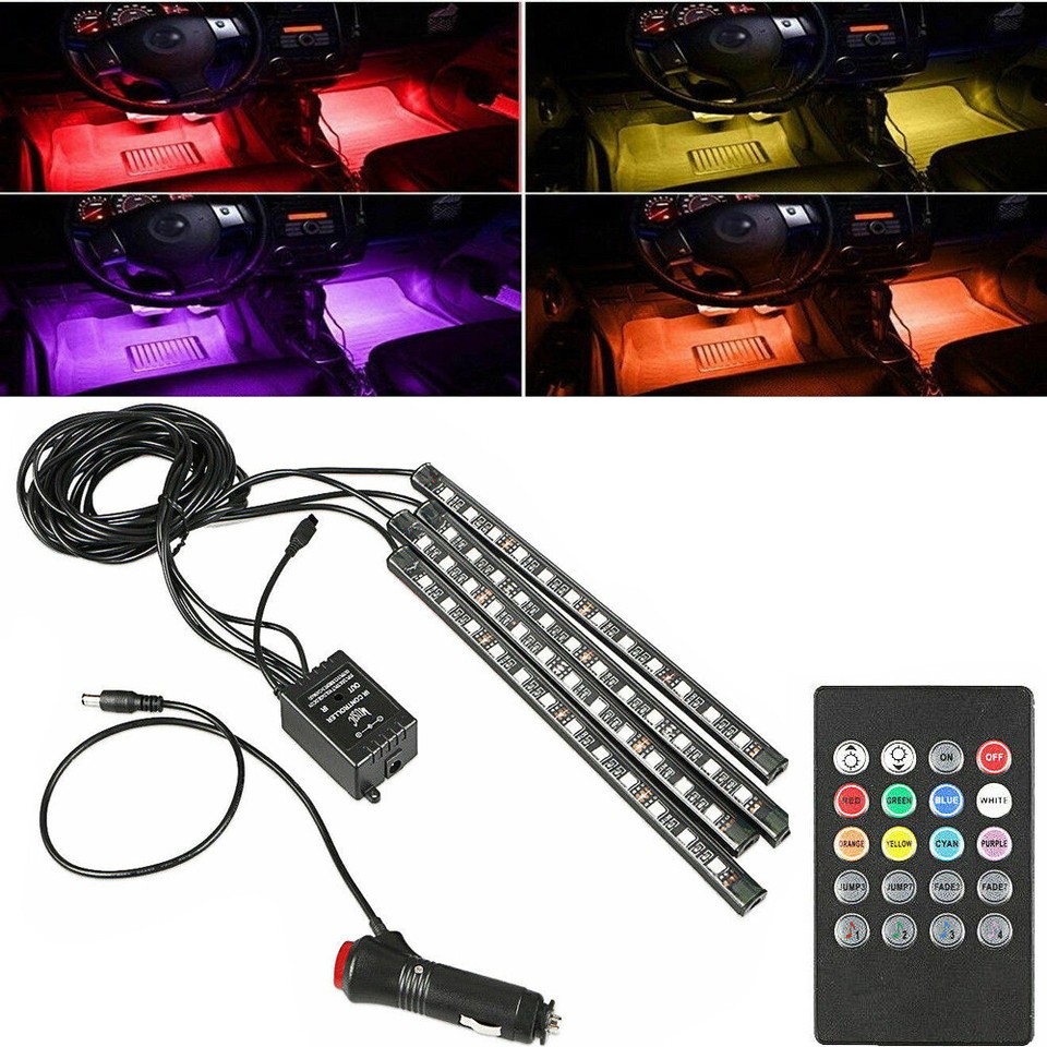 RGB LED Glow Car Interior Lamp Under Dash Footwell Seats Inside ...